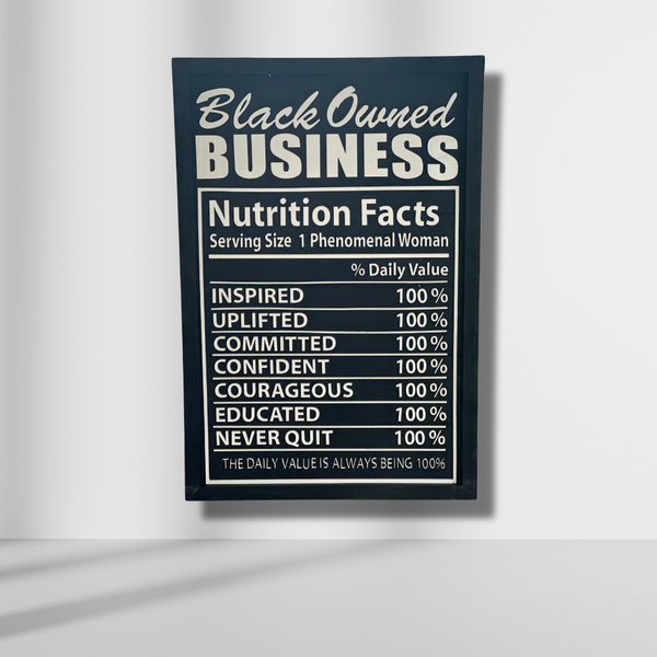 "BOB Nutrition Facts" Sign – Walker Signs & Designs