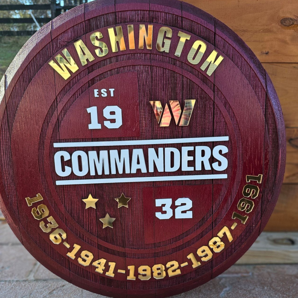 Washington Commanders Barrel Lid – Walker Signs & Designs