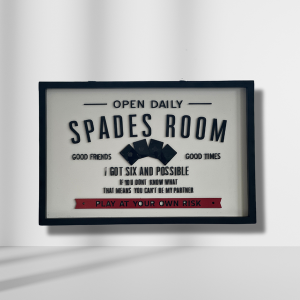"Spades Room" Sign – Walker Signs & Designs